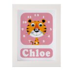 Personalised Children's Clock - Tiger - Stripey Cats