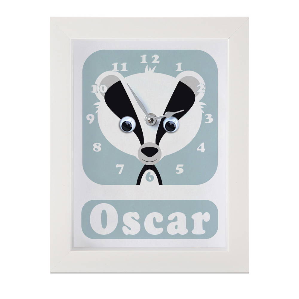 Personalised Children's Clock - Flamingo - Stripey Cats
