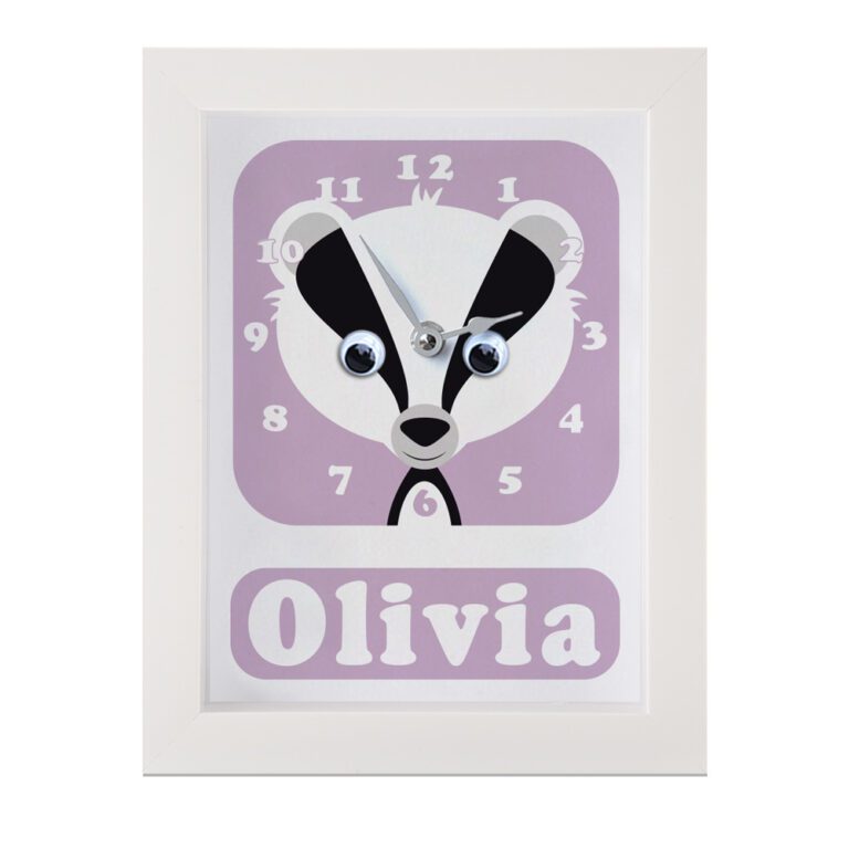 Personalised Children's Clock - Flamingo - Stripey Cats