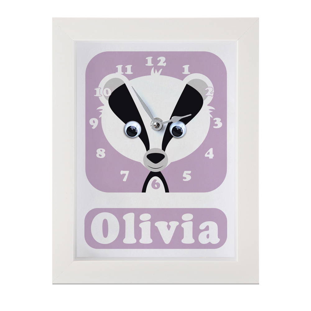 Personalised Children's Clock - Flamingo - Stripey Cats