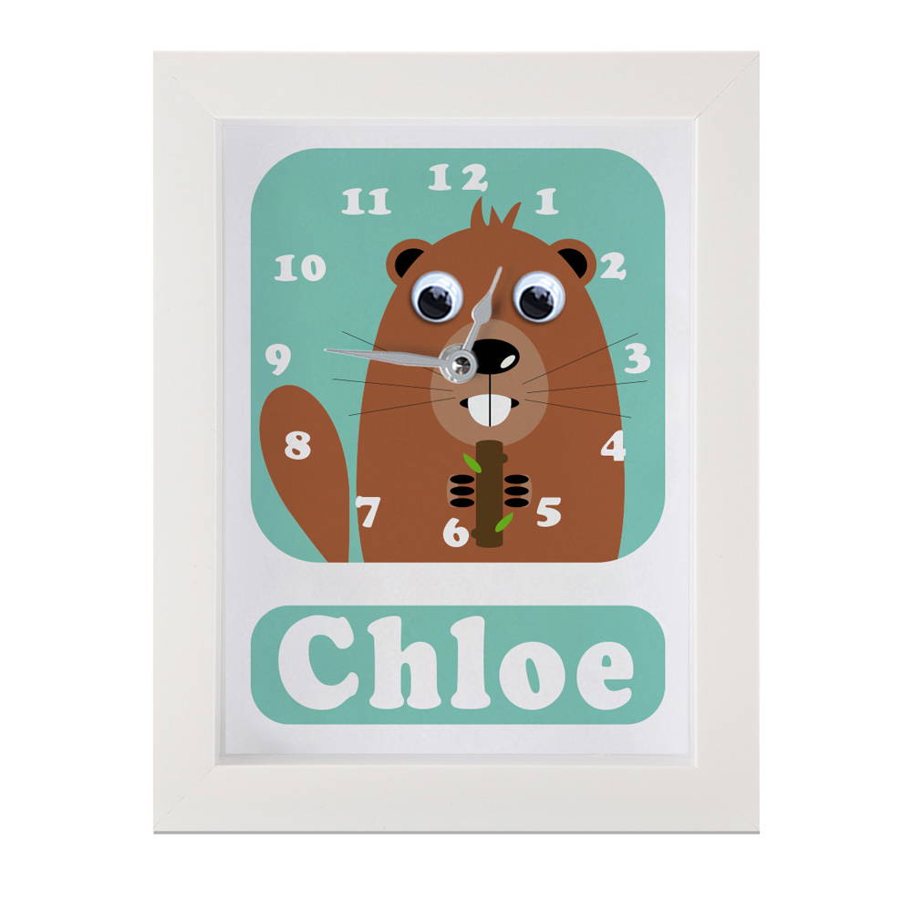 Personalised Children's Clock - Flamingo - Stripey Cats