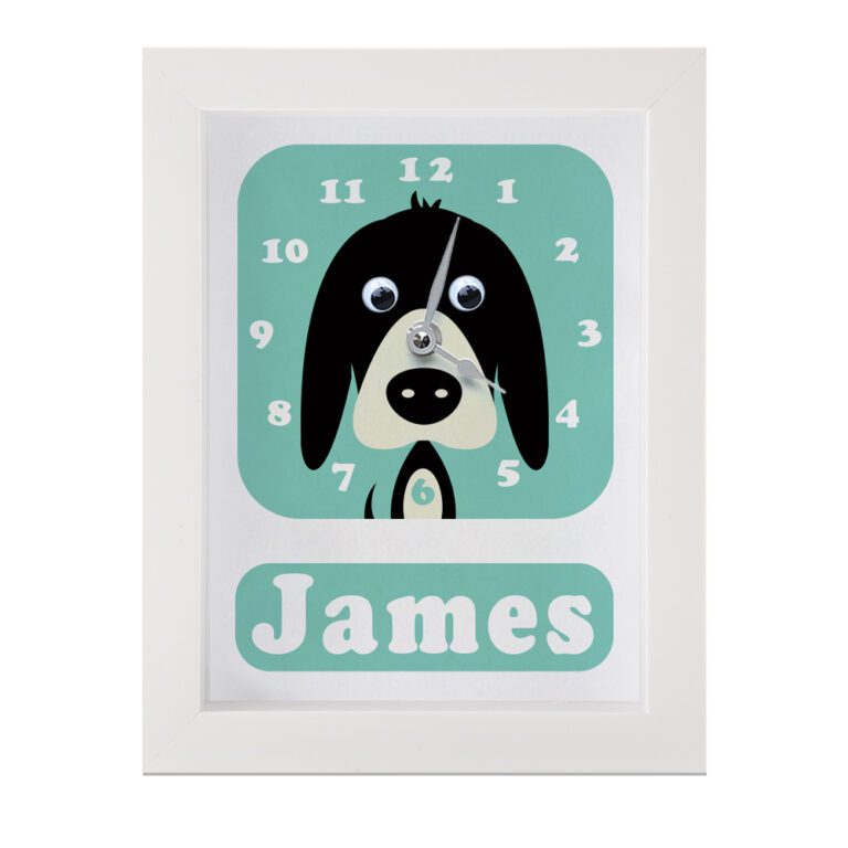 Personalised Children's Dog Clock - Stripey Cats