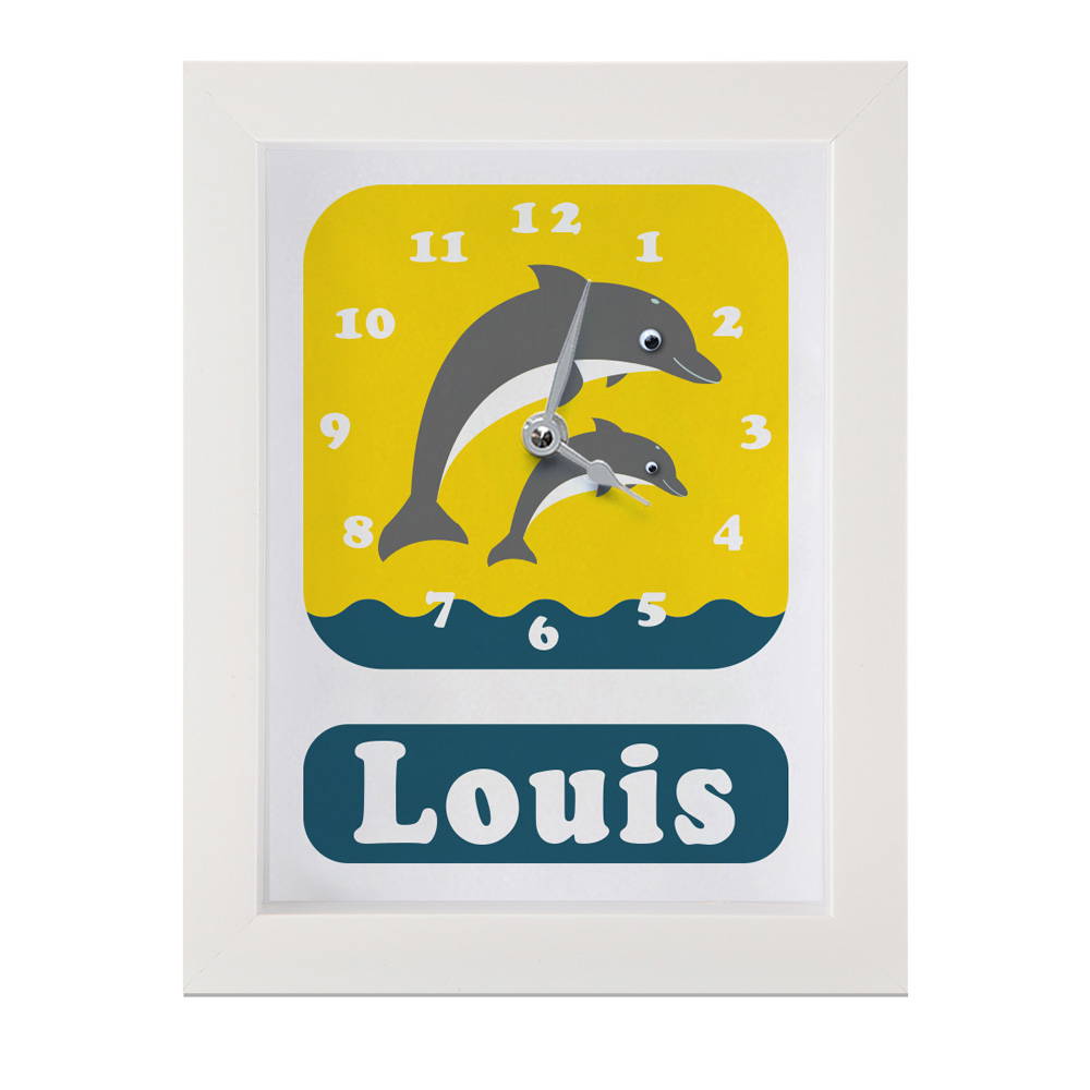 Personalised Children's Clock - Flamingo - Stripey Cats