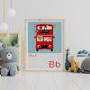 B is for Bus Children's Alphabet Print - Stripey Cats