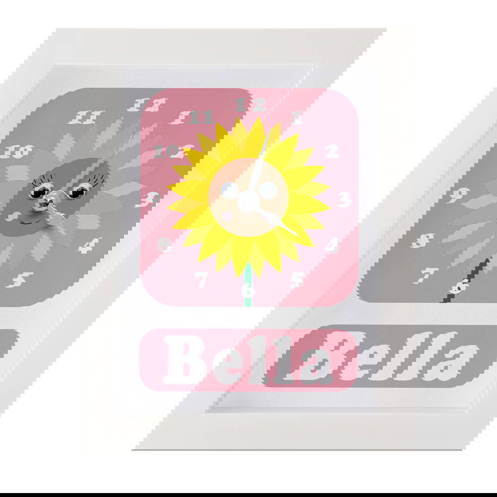 Personalised Children's Bee Clock - Stripey Cats