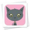 Bessie British Blue Cat Birthday Card - Stripey Cats